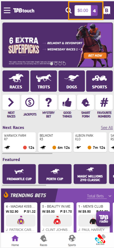 Accessing ‘My Account’ – Mobile/App – TABtouch Help