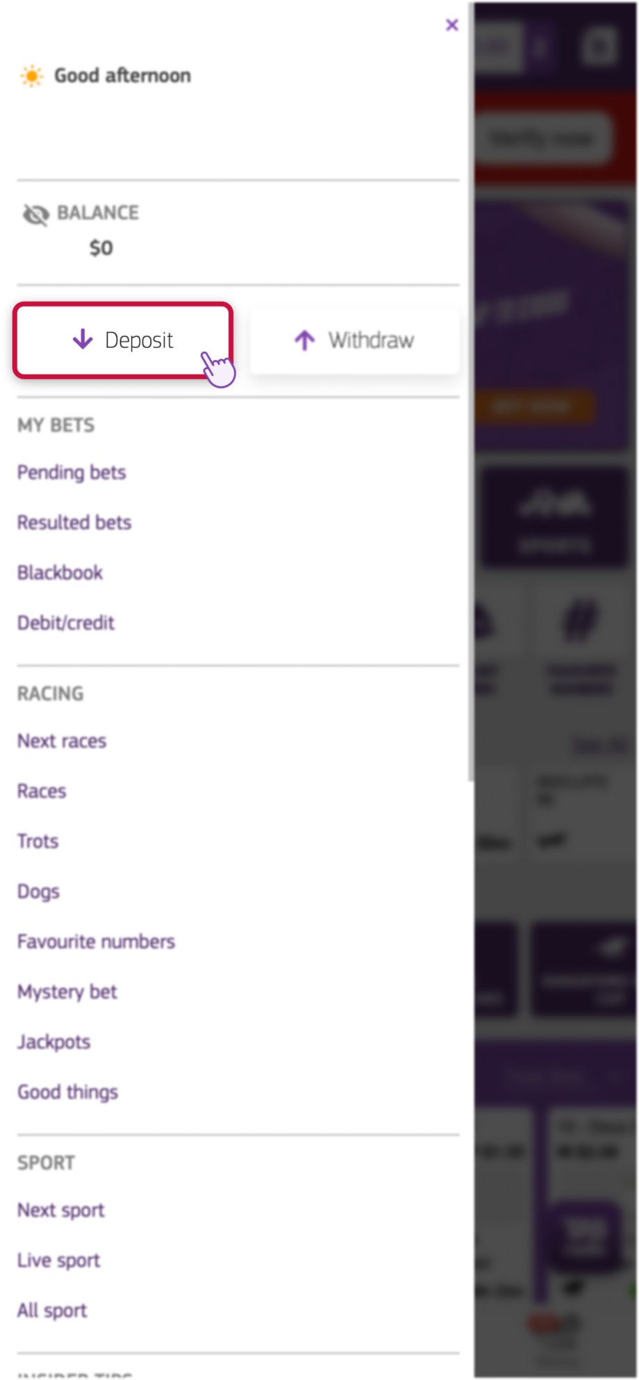 Deposits and Withdrawals – TABtouch Help